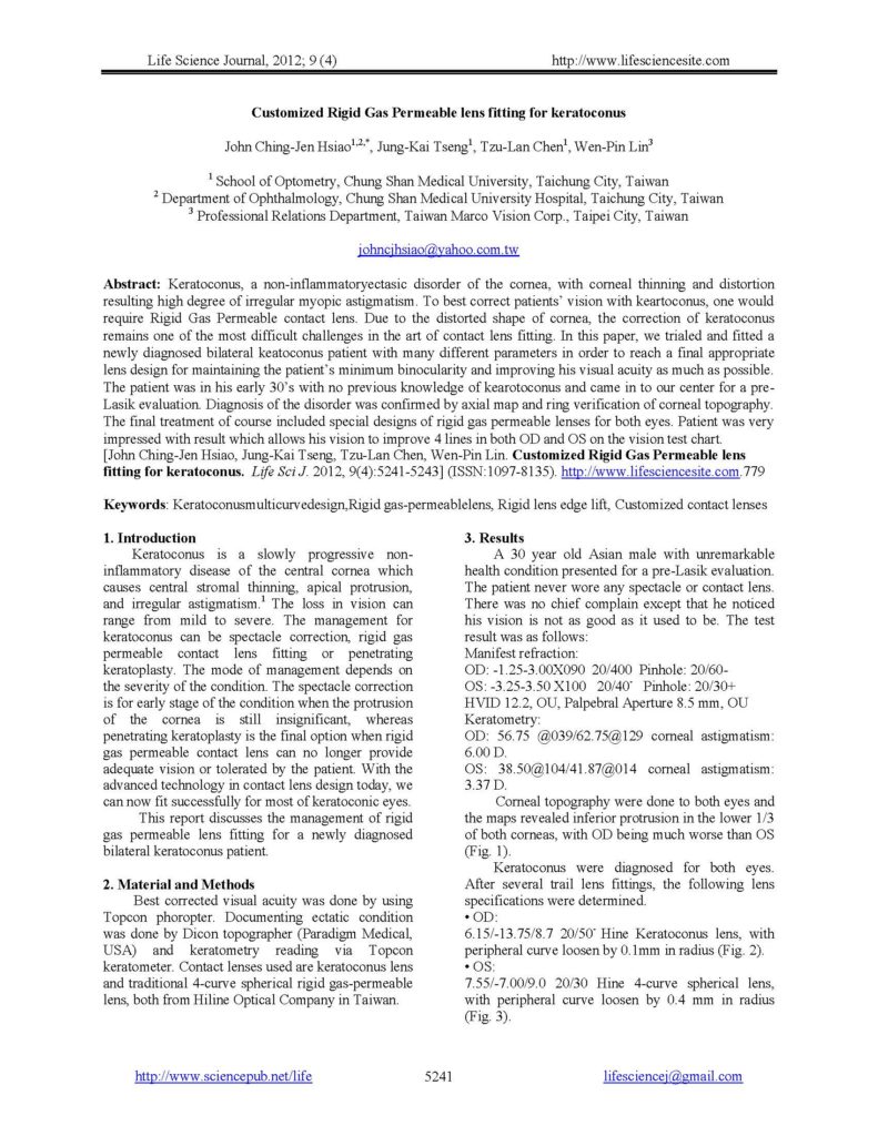 生命科學期刊 John Ching-Jen Hsiao, Jung-Kai Tseng, Tzu-Lan Chen, Wen-Pin Lin ...