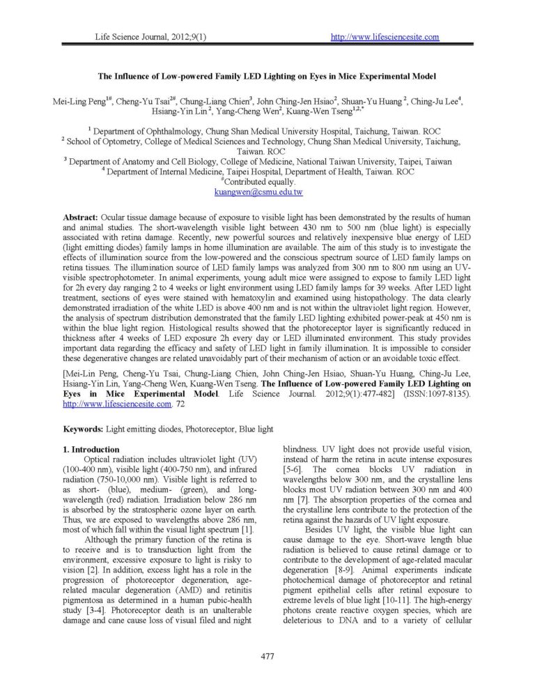 生命科學期刊 Mei-Ling Peng, Cheng-Yu Tsai, Chung-Liang Chien, John Ching-Jen ...